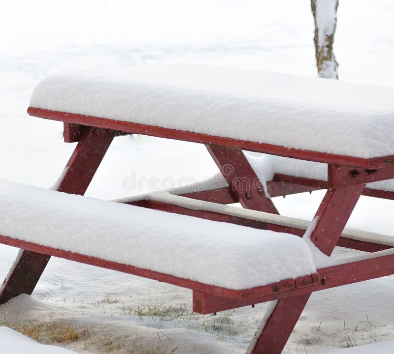 Snowy bench stock image. Image of winter, nature, cold - 37524921