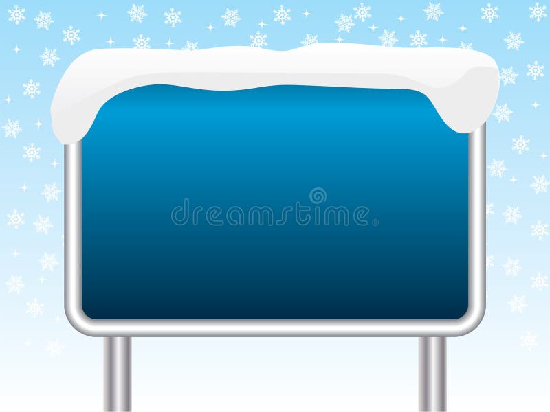 Snowy blue sign stock vector. Illustration of flake, outdoor - 13002591