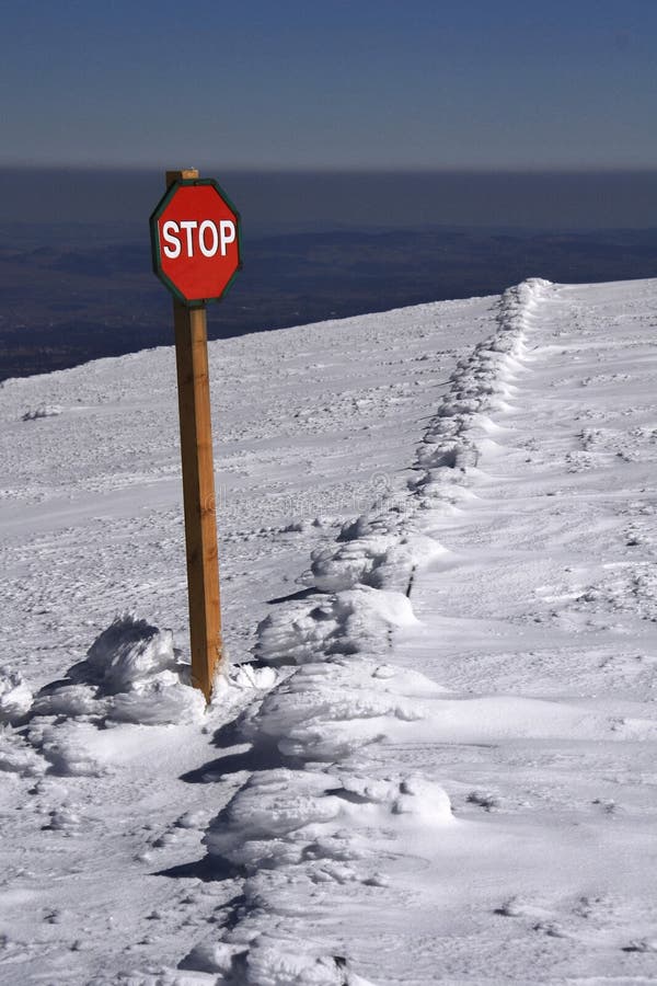 Stop Warning Sign on the Rails in the Station Stock Image - Image of ...