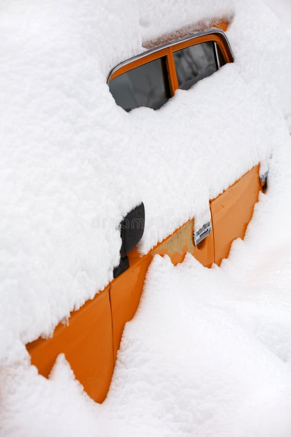 Snowy car stock photo. Image of mirror, metal, door, auto - 1889068
