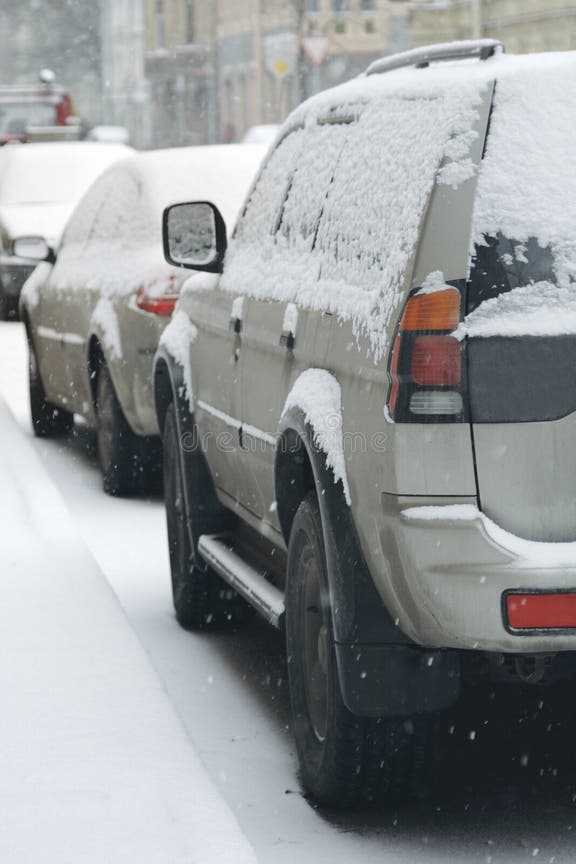 Snowy cars stock image. Image of freeze, city, parking - 4497859