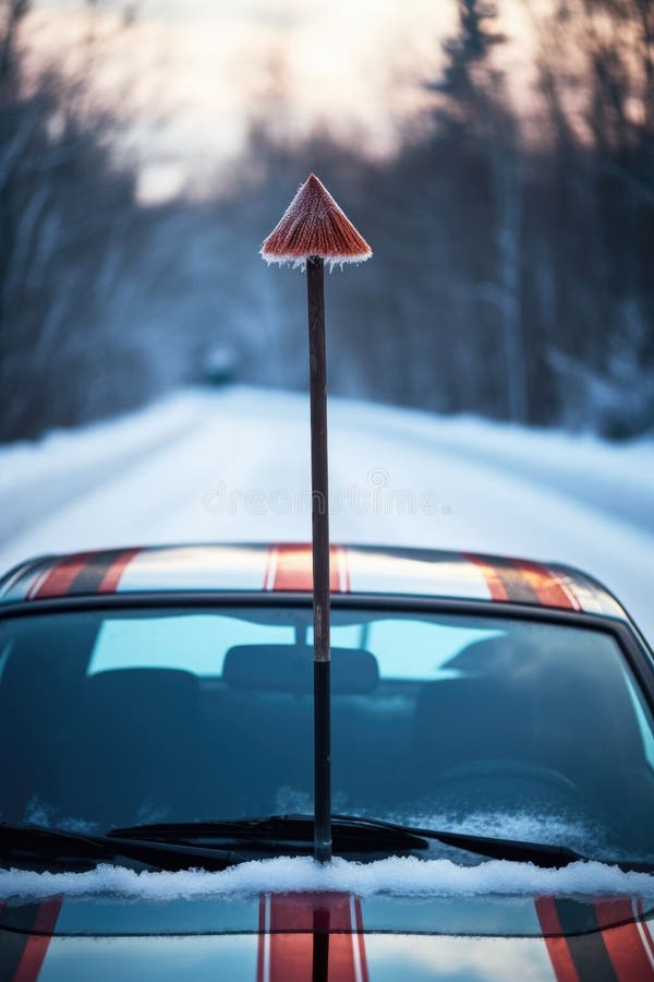 Snowy Check Mark on a Car Windshield in Winter Stock Illustration ...