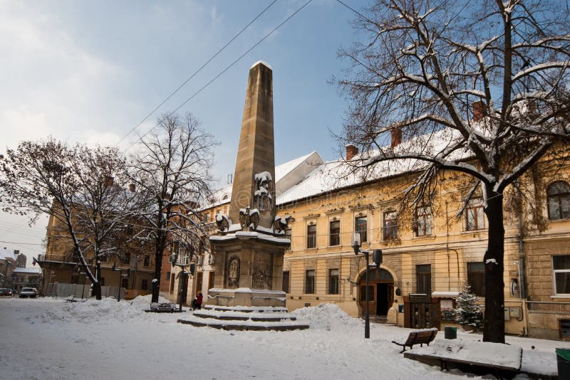 Snowy Cluj stock image. Image of renaissance, afternoon - 20281319