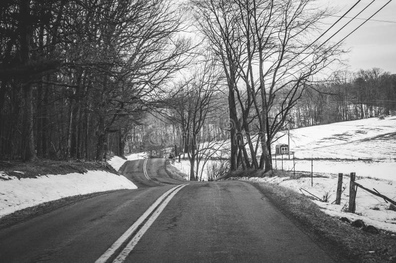 Snowy country road stock photo. Image of country, white - 69479218