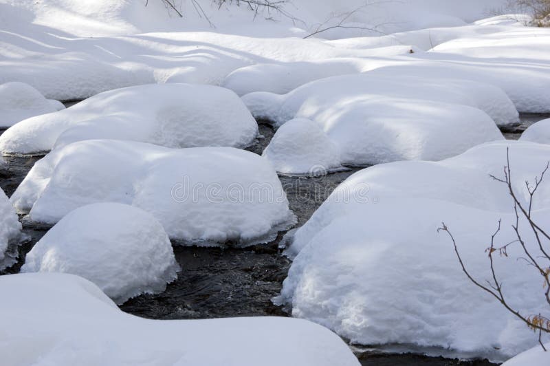 Snowy creek stock image. Image of white, river, frozen - 150763703