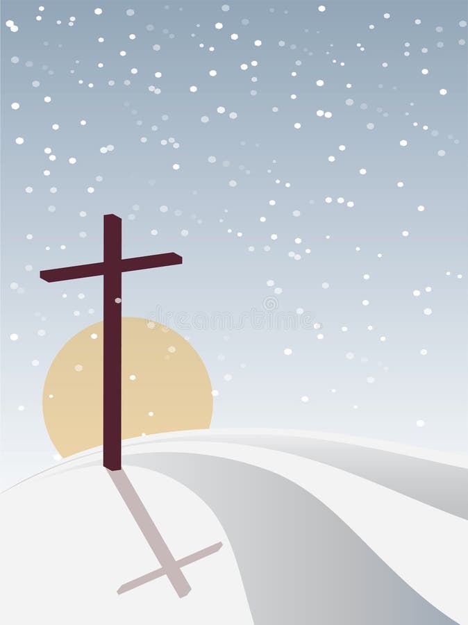 Snowy cross stock illustration. Illustration of winter - 3215428