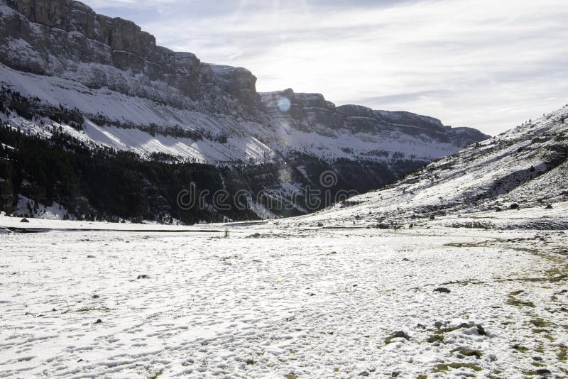 Snowy Crossing in the Mountains Stock Image - Image of branch, autumn ...