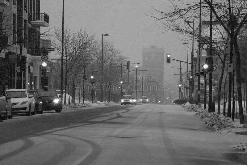 Snowy Darky Urban Street Mornings Picture. Image: 87381397