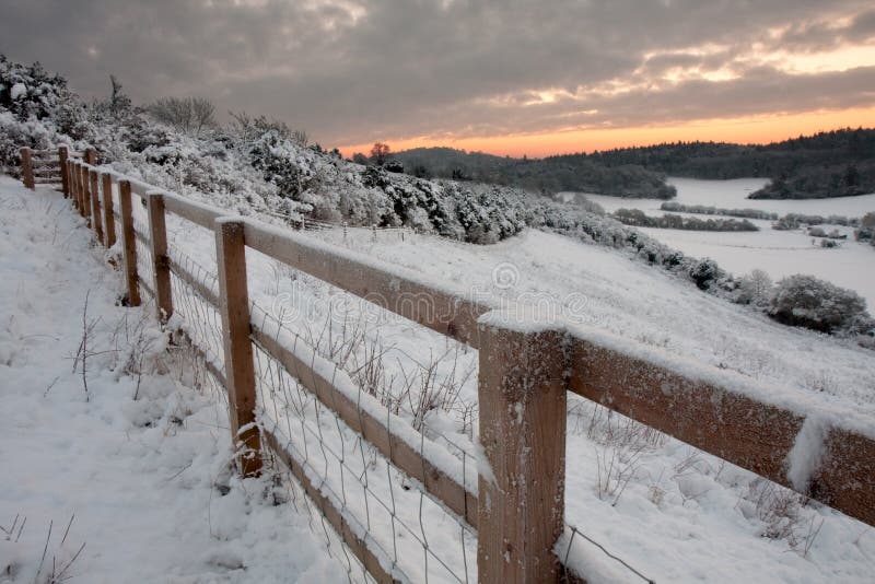 Snowy English Landscape stock photo. Image of surrey - 12448548