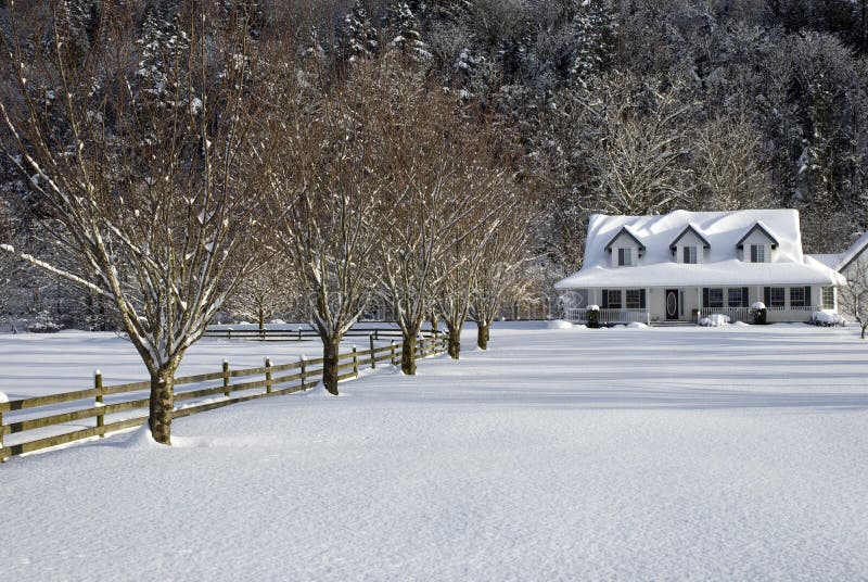Snowy Country House stock photo. Image of country, holidays - 7877020