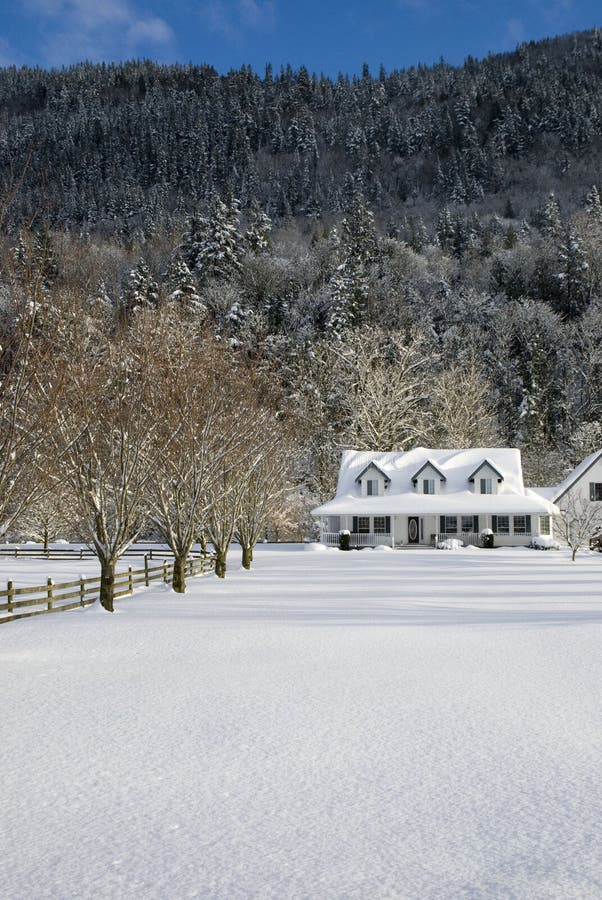 Snowy Country House stock photo. Image of country, holidays - 7877020