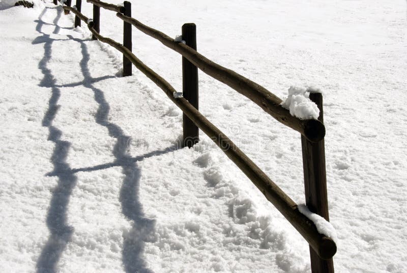 Snowy fence stock photo. Image of light, frozen, countryside - 4685030