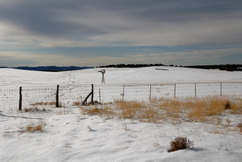 Snowy field stock image. Image of cloudy, fence, zion - 1685479