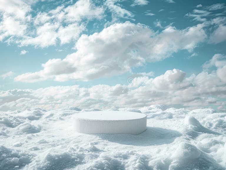 Snowy Field Platform stock photo. Image of natural, environment - 374843032