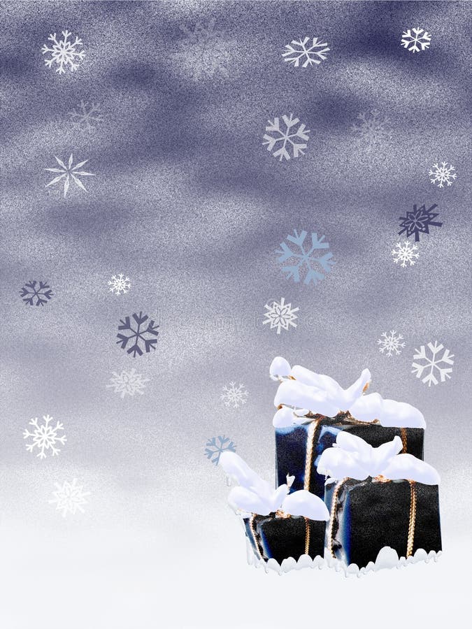 Snowy gifts stock illustration. Illustration of holidays - 387975
