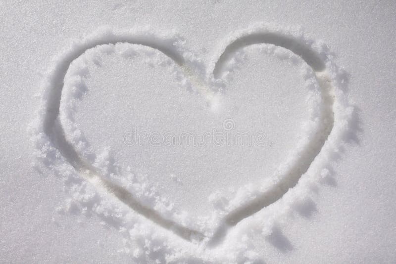 Snowy heart stock photo. Image of snow, drawing, white - 38828646