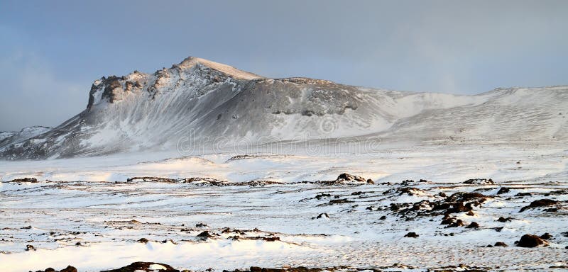 The Snowy Highlands of Iceland in Winter Stock Image - Image of ...