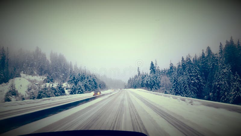 Snowy Highway stock photo. Image of snowy, beautiful - 162353890