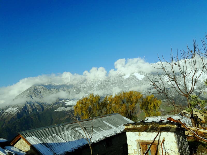 Snowy hill at Kalikot stock image. Image of flower, snow - 178374875