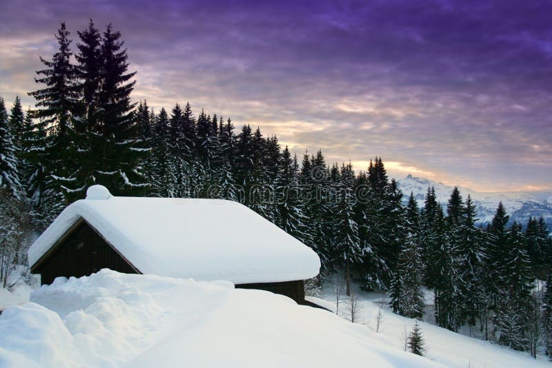 Snowy house stock photo. Image of travel, sunbathing, track - 3378408