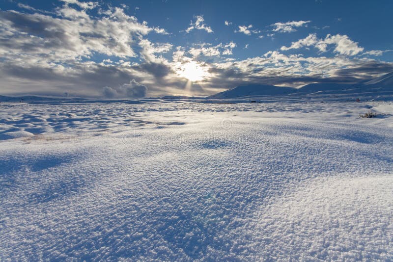 Snowy Icelandic Landscape stock image. Image of barren - 54392863