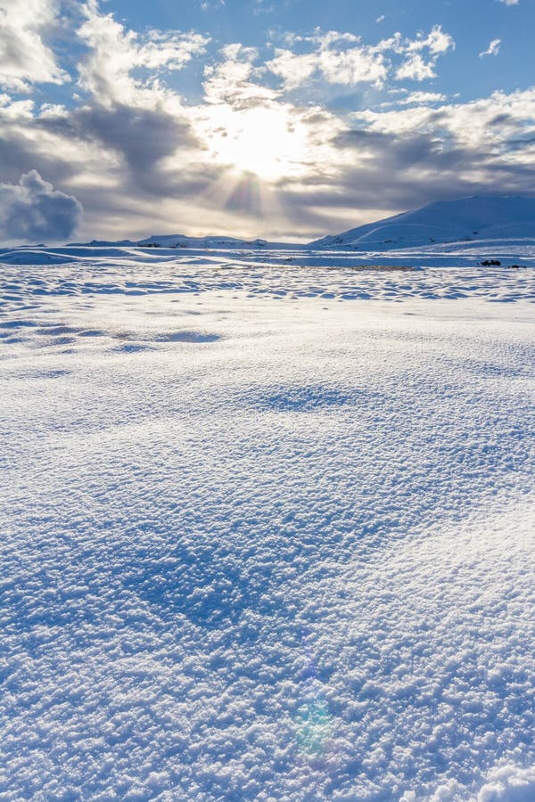 Snowy Icelandic Landscape stock image. Image of nature - 54394017