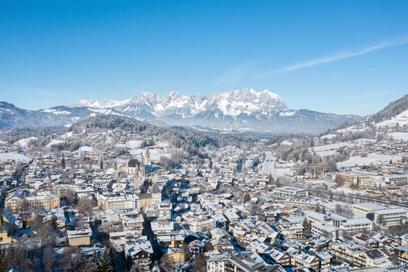 Snowy Kitzbuhel in Winter, Austria Stock Image - Image of streif, lift ...