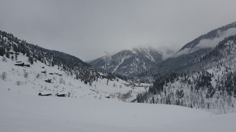 The Snowy Land of the Valley of Snow Stock Photo - Image of footwear ...