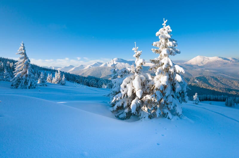 Snowy landscape stock photo. Image of slope, cloud, wintertime - 13937590