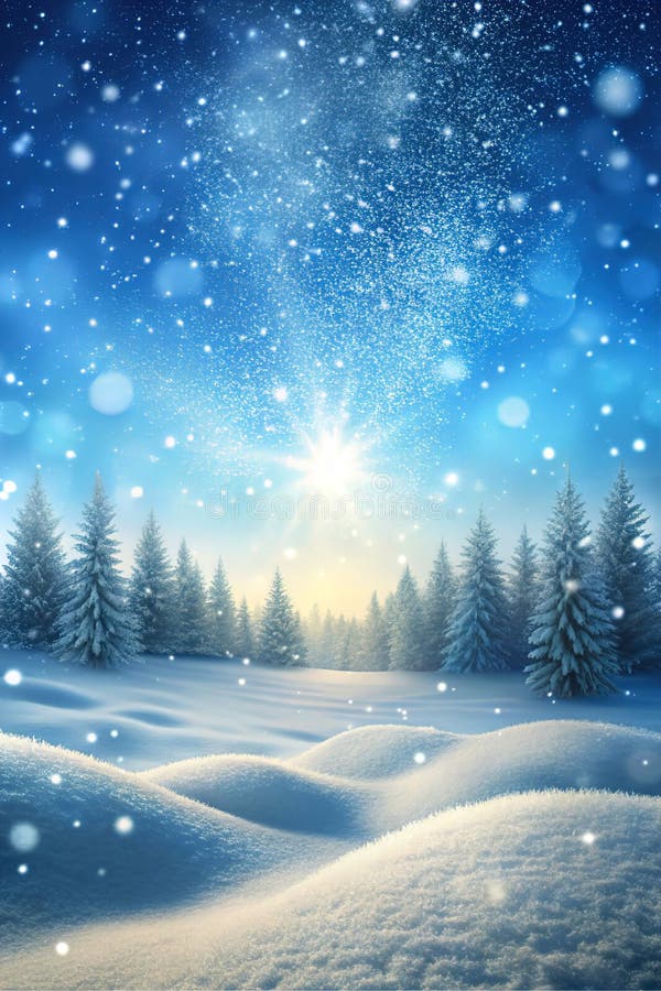 Snowy Landscape Background with Snow-Covered Ground Stock Illustration ...