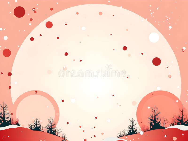 A Snowy Landscape with a Full Moon in the Background. Abstract Ruby ...
