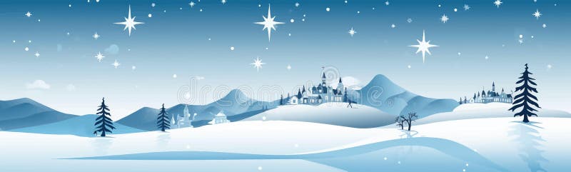 Snowy Landscape with Ice Castle Vector Simple 3d Isolated Illustration ...
