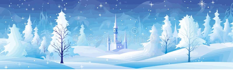 Snowy Landscape with Ice Castle Vector Simple 3d Isolated Illustration ...