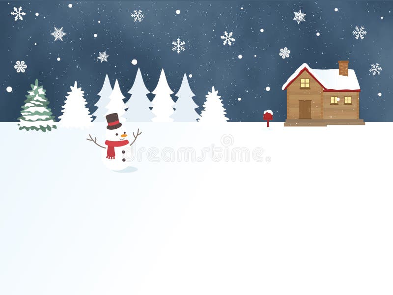 Snowy Landscape Illustration Stock Vector - Illustration of simple ...