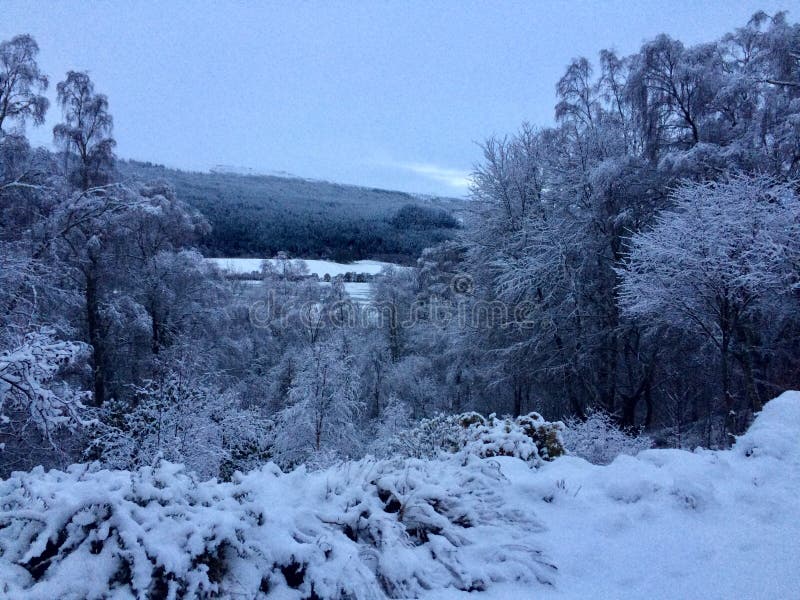 Snowy Landscape in Scottish Highlands Stock Image - Image of winter ...