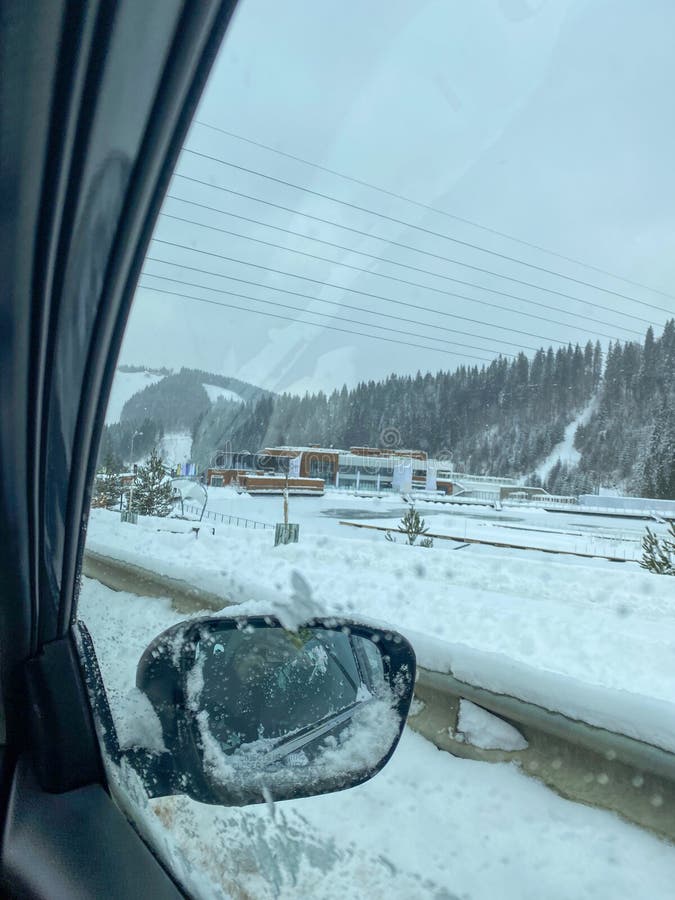 Snowy Landscape Viewed Car Window Stock Photos - Free & Royalty-Free ...