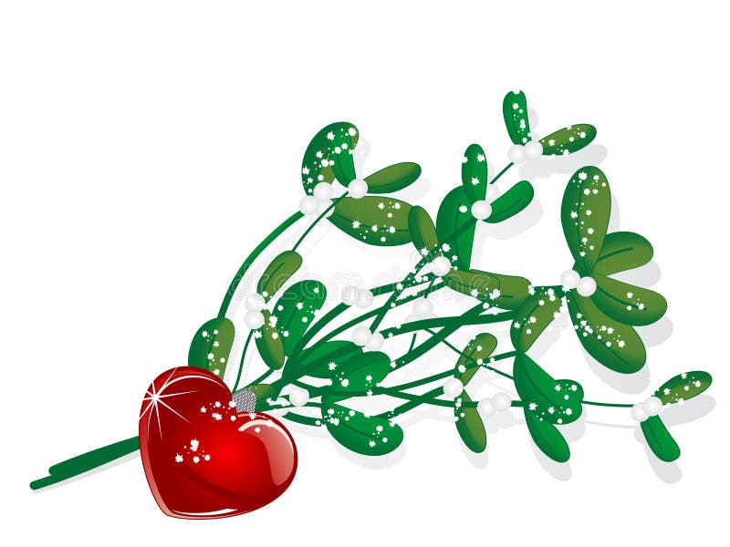 Mistletoe with heart stock vector. Illustration of empty - 17341641