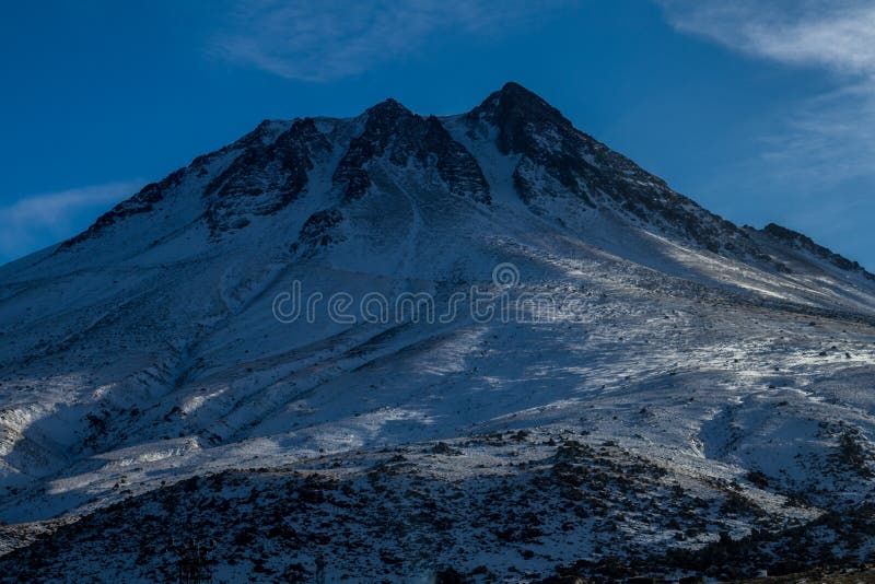 Snowy Mount Hasan Volcano Anatolia Turkey Aksaray Stock Photo - Image ...