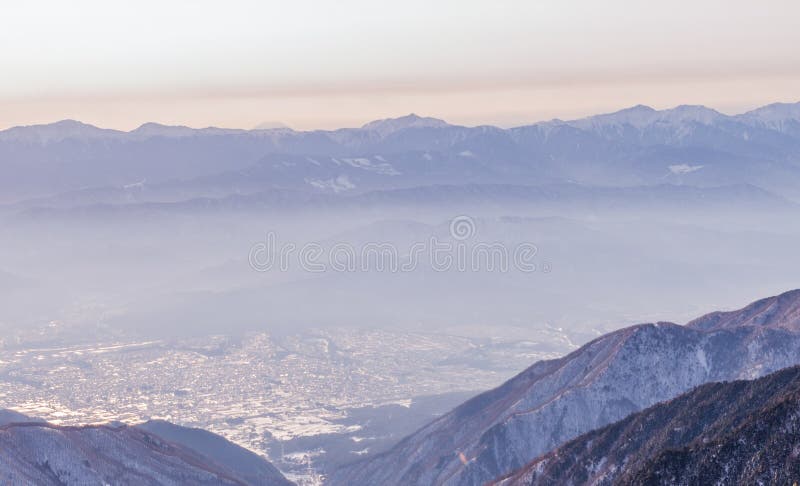 Snowy Mountain of Central Japan Alps. Stock Photo - Image of empty ...