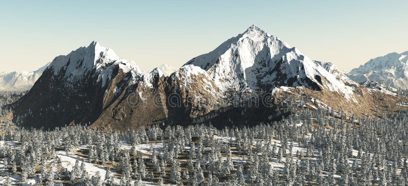 Rendered Digital Mountain Landscape Stock Illustrations – 5,302 ...