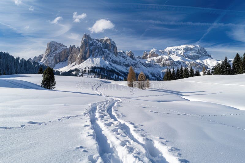 A Snowy Mountain Landscape, Perfect for Winter Themes Stock Photo ...