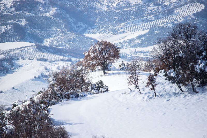 The Snowy Mountain Range in the Spanish Pyrenees with Light Clouds in ...