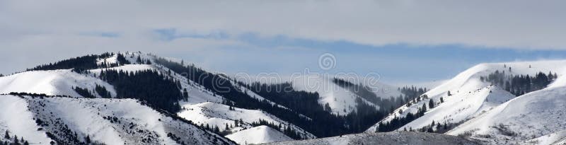 Snowy Mountain Panorama stock image. Image of panoramic - 22282037