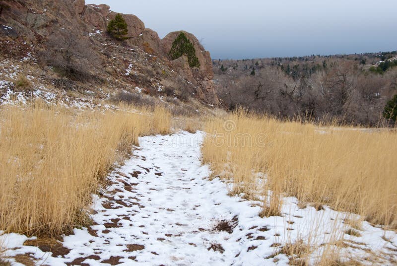 Snowy Mountain Path stock photo. Image of chil, winter - 22205680