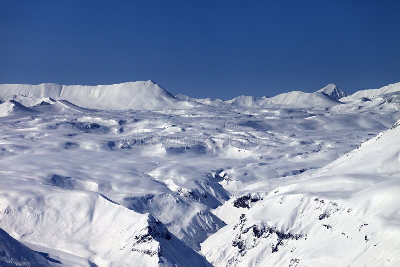 Snowy mountain plateau stock image. Image of extreme - 27677433