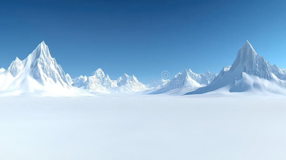 Snowy Mountain Range Landscape Stock Illustration - Illustration of ...