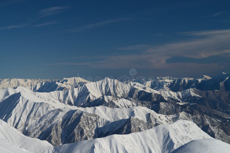 Snowy mountain range stock photo. Image of caps, high - 48979510