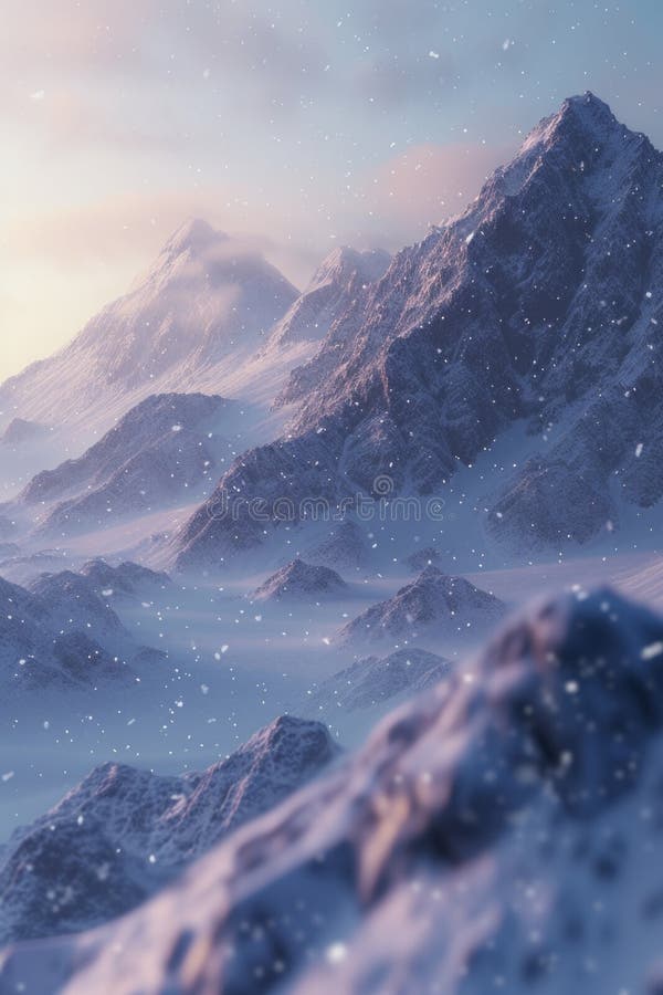 Snowy Mountain Range stock image. Image of winter, landscape - 374792081