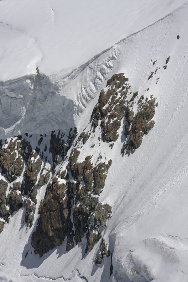 Snowy Mountain Ridge on the Glacier Stock Image - Image of valley ...