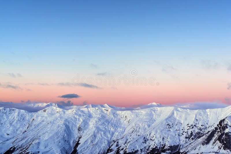 Snowy Mountain Ridge Winter Morning Stock Image - Image of nature ...